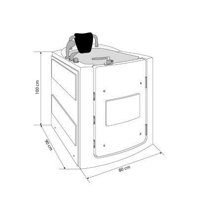 Instap Zitbad Lotus 90X80X100. Instap Senioren Zitbad