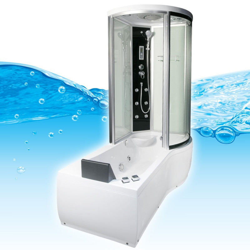 Douche- Bad- Whirlpool Combinatie Sanza 170 x 98 x 215 CM. Bubbelbad.