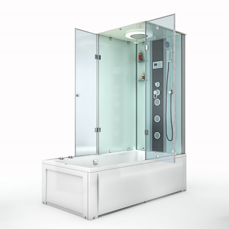 Douche- Bad Whirlpool Combi Silvus 180x90. Douche- Bad Whirlpool Combi