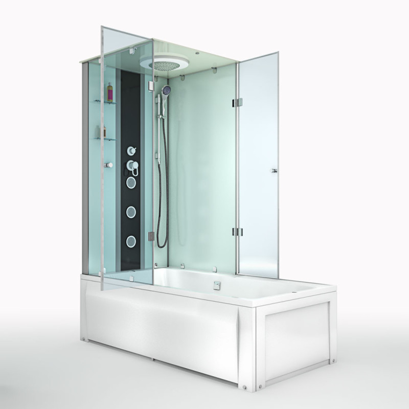 Douche- Bad Combinatie Malmo R 180x90. Bad en Douchecabine Combinatie