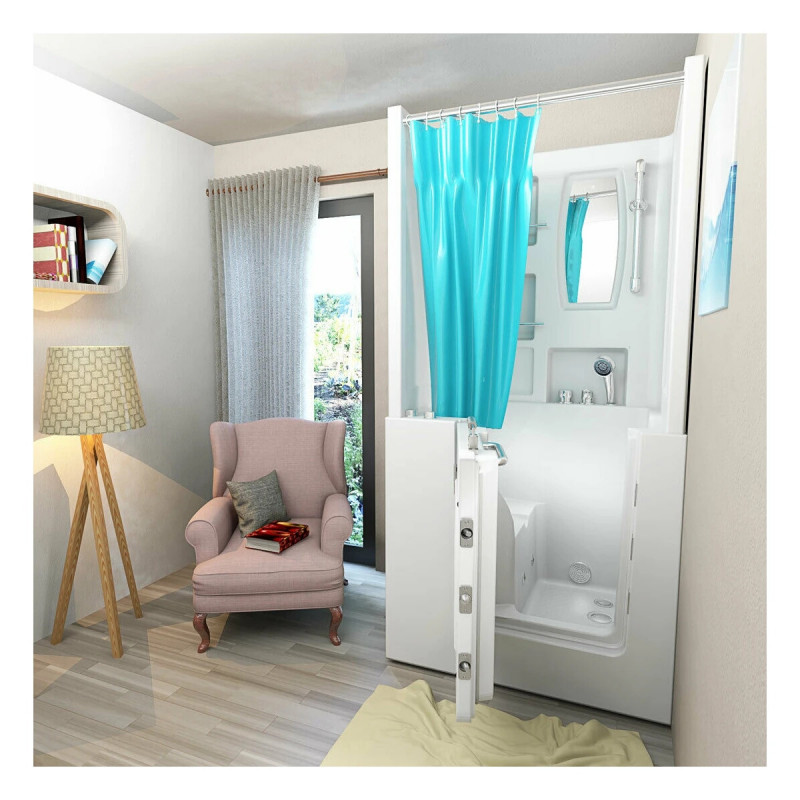 Instap Zitbad Flush Rechts 100X78X113 Met Opbouw Douche