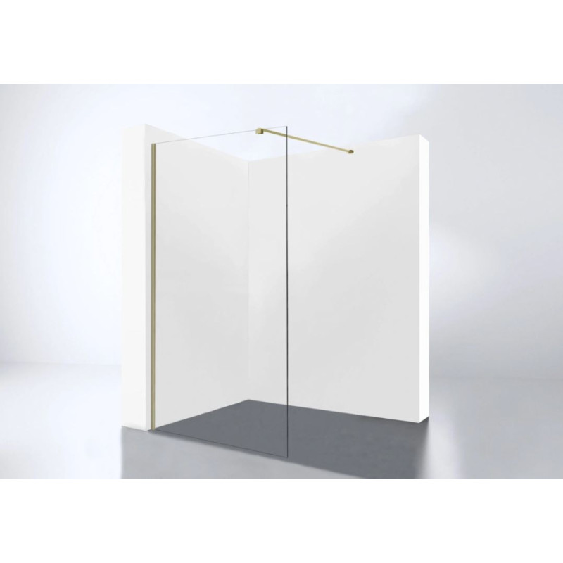 Inloop Douchewand 90 X 200 Ultra - 8MM Mat Goud